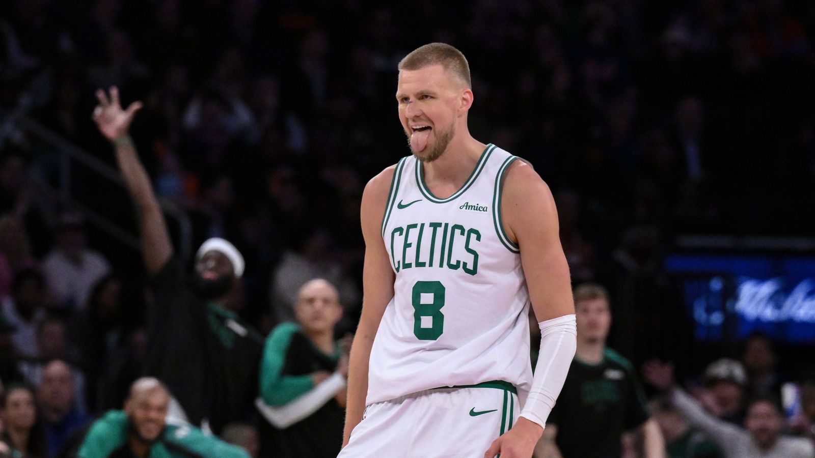 The longer the shot, the more comfortable Kristaps Porzingis is taking them