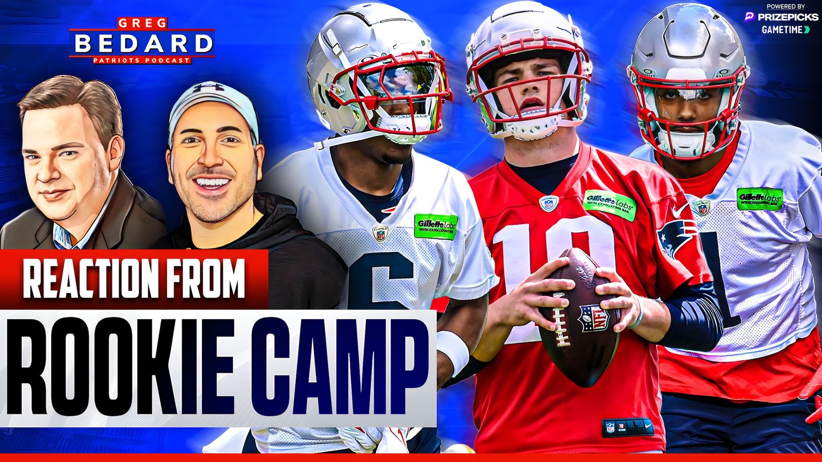.@PrizePicks & @Gametime Bedard Patriots Podcast: Rookie camp ...